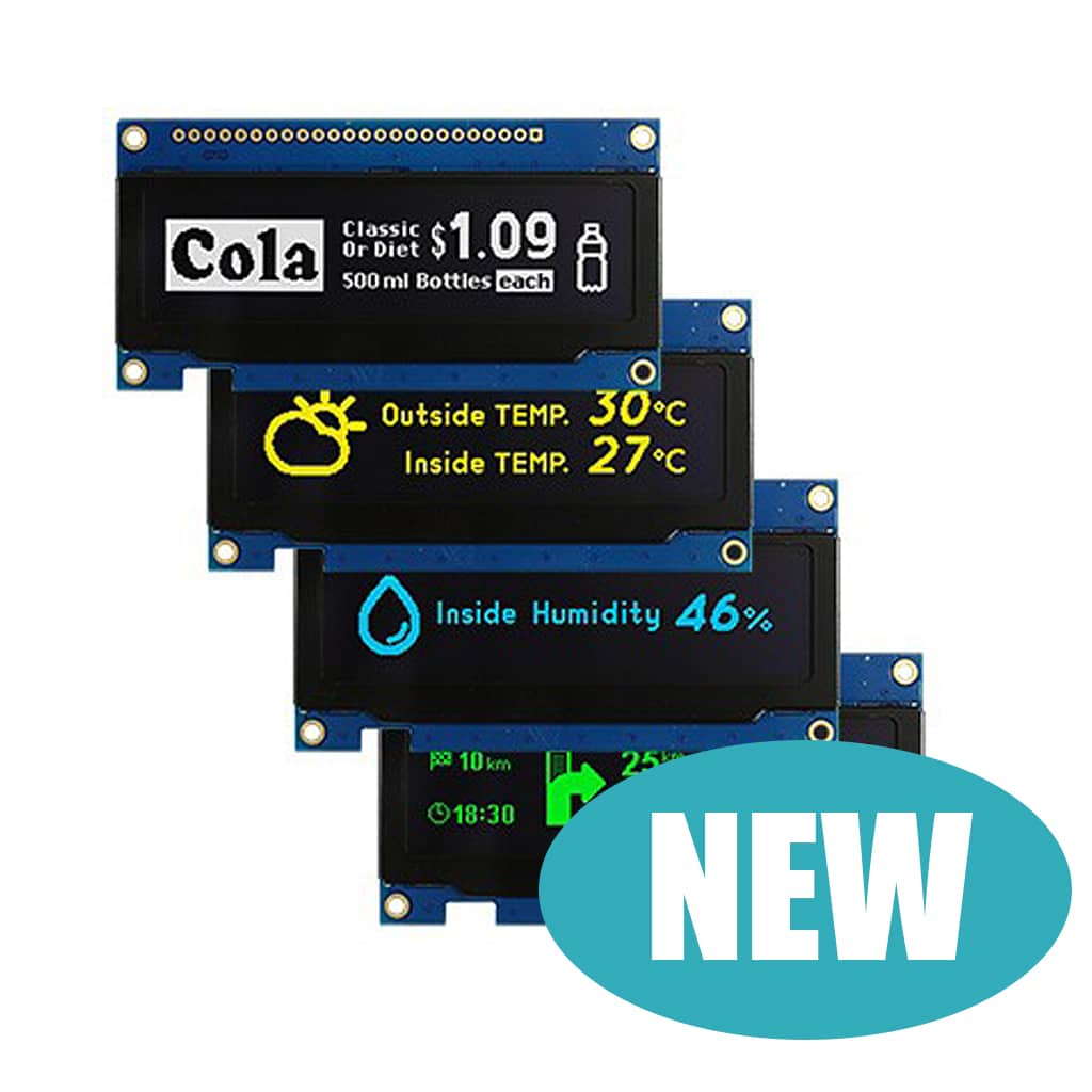 RET025664B-PCB series 256x64 COF OLED on PCB(3.12") - Easby Electronics